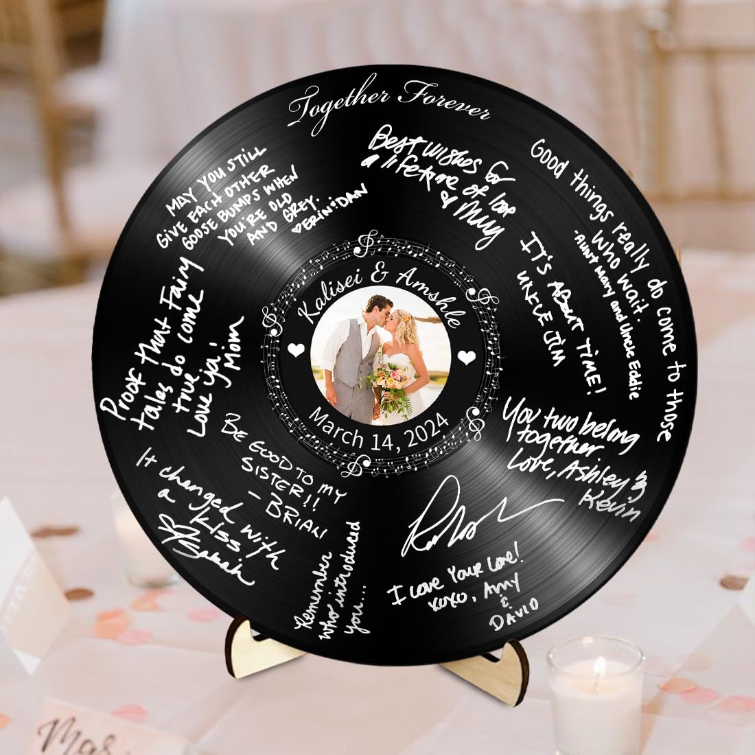 Amazon.com: Ozinna Custom Vinyl Record Wedding Guest Book Alternative ...
