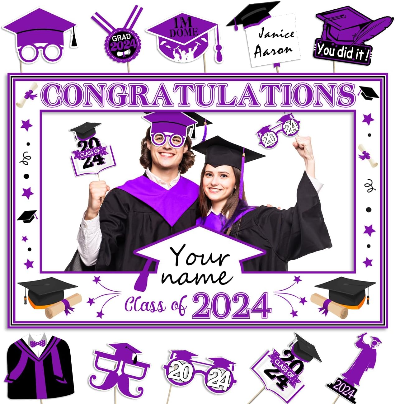 Purple and White Graduation Decorations Class of Nepal | Ubuy