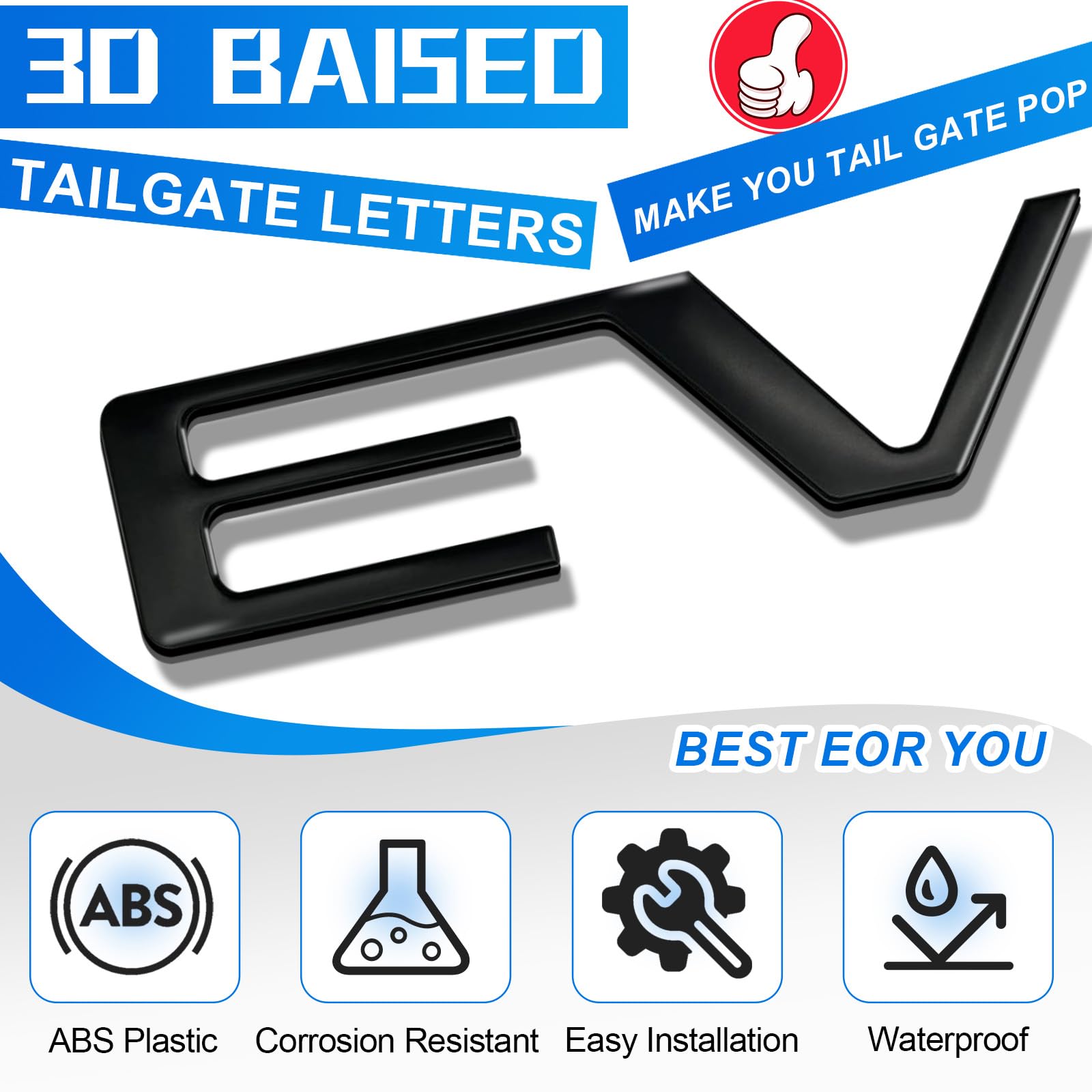 Snapklik.com : 3D Raised Tailgate Inserts Letters Compatible For 2019 ...