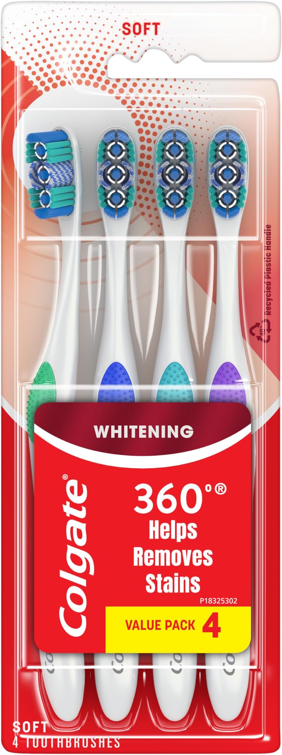 Amazon.com: Colgate 360 Whole Mouth Toothbrush, Adult Soft Toothbrush ...