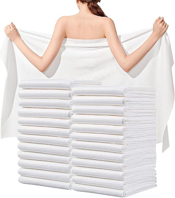 Amazon.com: Tvvcalk Disposable Bath Towels, 25 Pack 55" x 27.5" Ultra Soft, Quick Dry Disposable ...