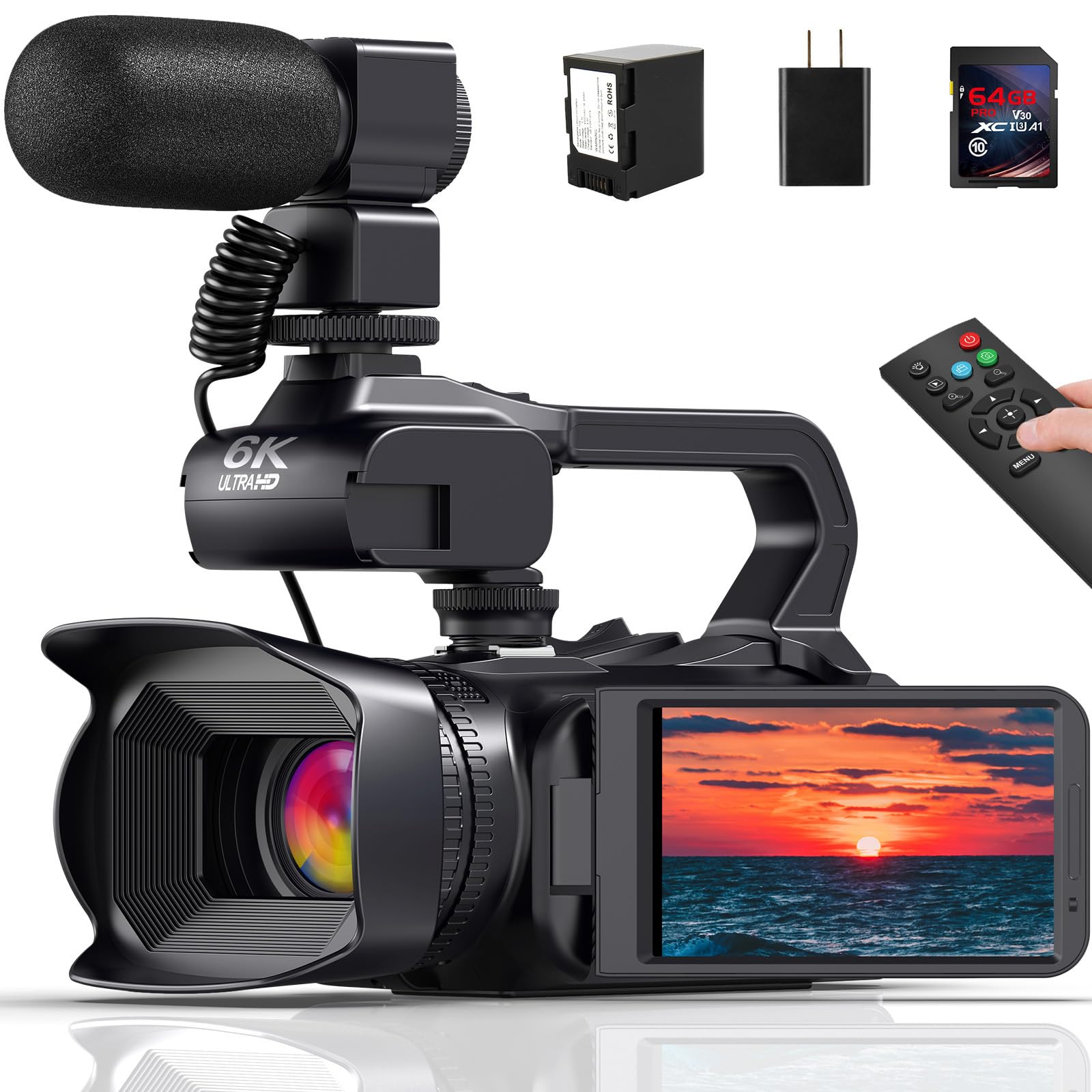 Amazon.com : MERVNE 6K Video Camera Camcorder, 64MP 18X Digital Zoom IR ...