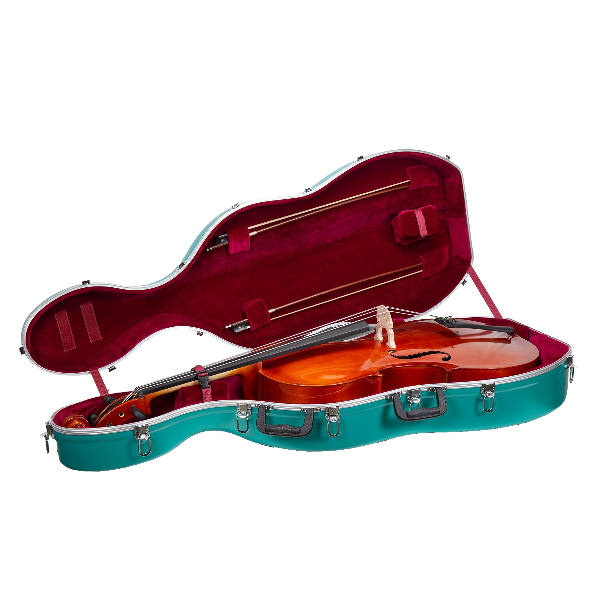Snapklik.com : Crossrock ABS Cello Case For 4/4 & 3/4 Size Mint Blue ...
