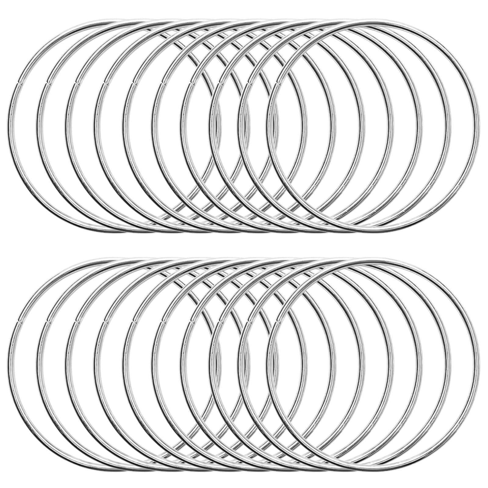 Amazon.com: 20 Pcs 4 Inch Metal Rings for Craft Silver Hoops Floral ...