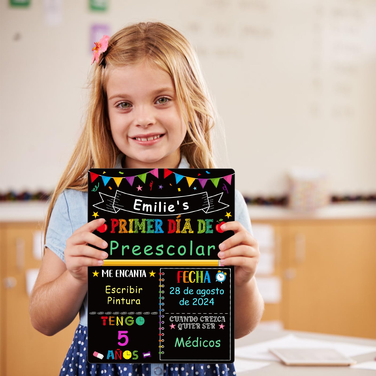 Snapklik.com : Spanish First & Last Day Of School Board - Double Sided ...