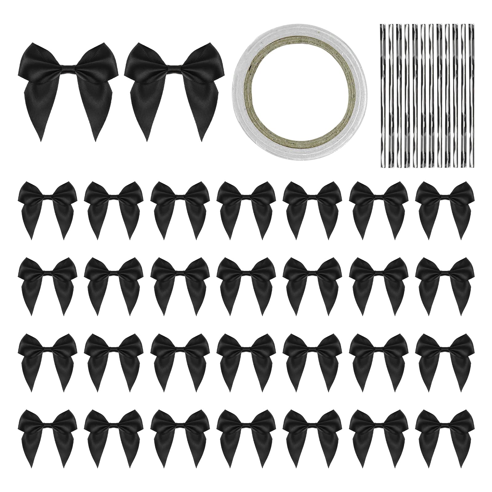 Amazon.com: WisePoint Satin Ribbon Bows 30pcs, 7cm Mini Bows with ...