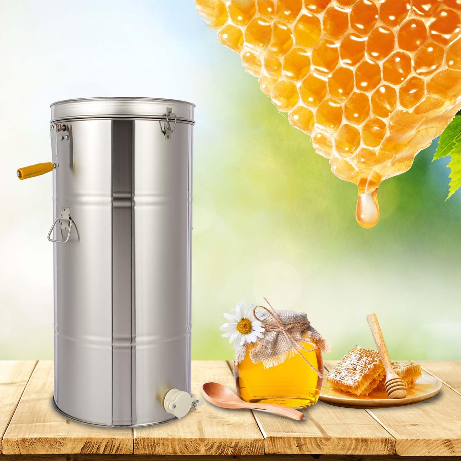 Amazon.com: Honey Extractor, 2 Two Frame Stainless Steel Manual Crank ...