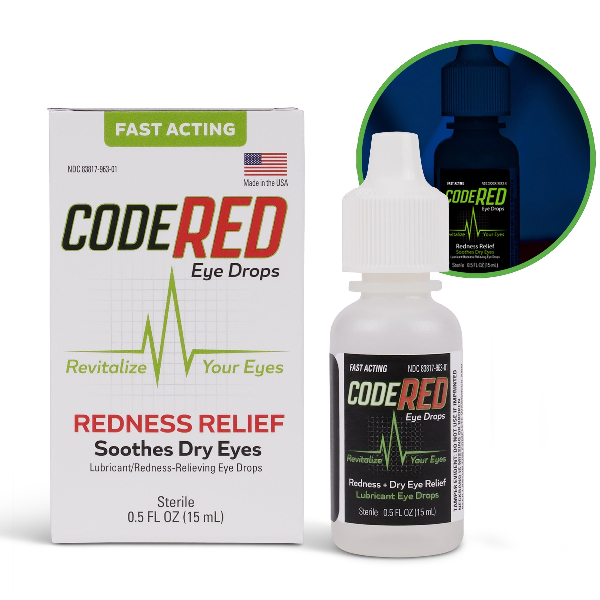 Buy Code Red Eye Drops for Red Eyes with Soothing Redness and Cool Dry ...