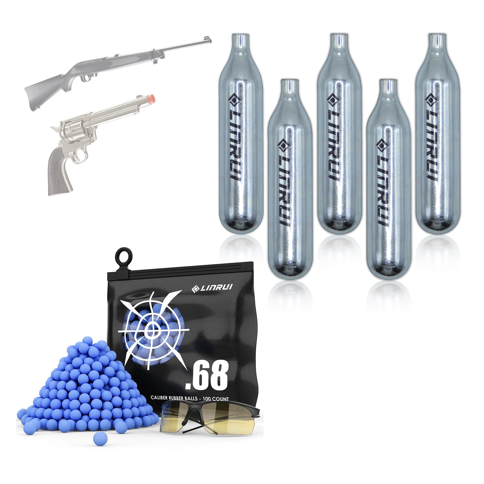 Amazon.com : 100ct .68 Cal Paintballs for Reusable Training （Blue and ...