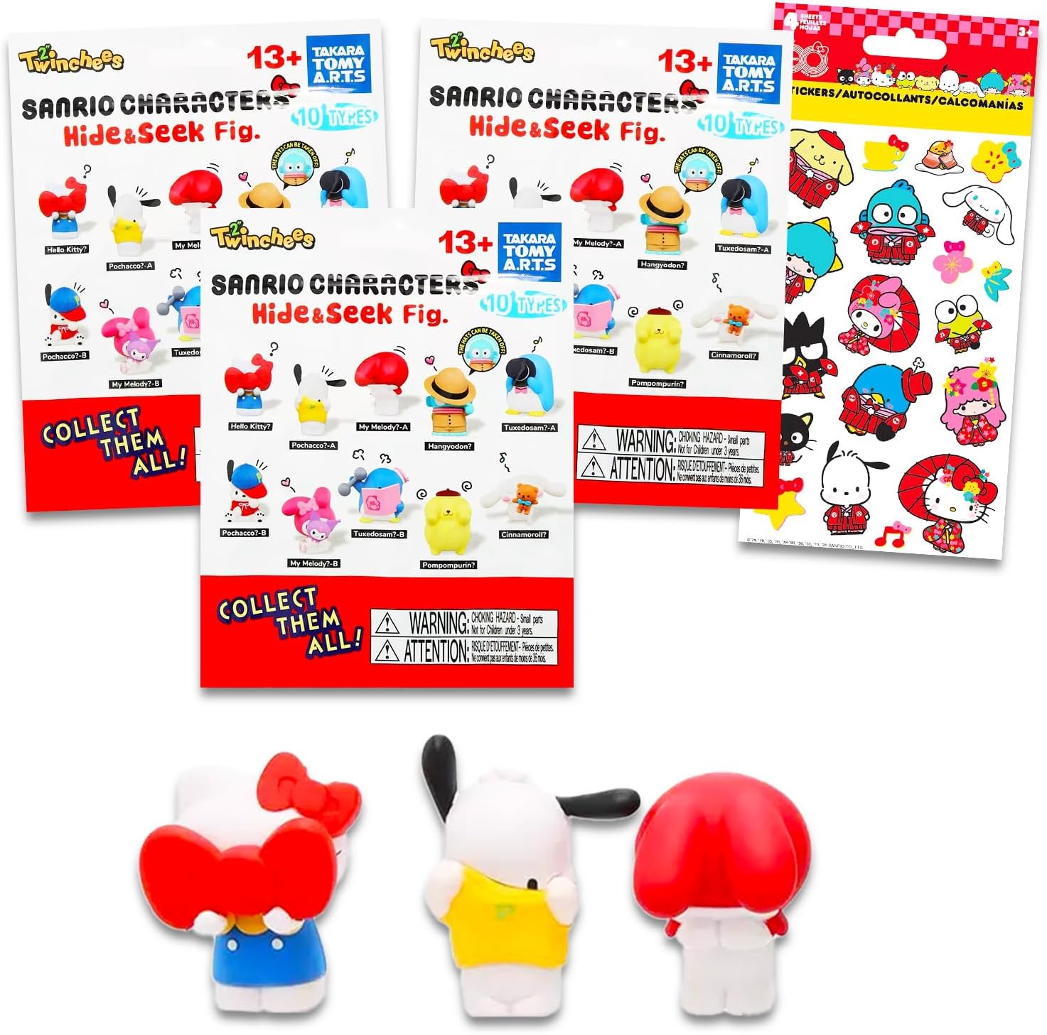 Amazon.com: Sanrio Twinchees Blind Bags Hide and Seek Figures Set - 3 ...