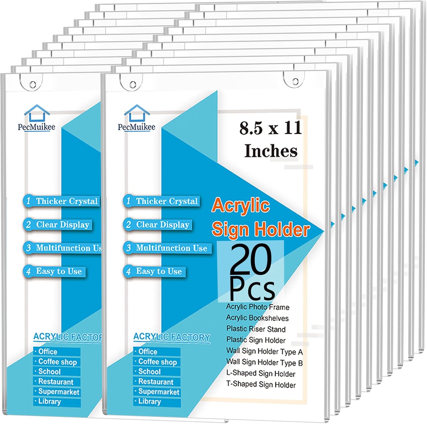 Amazon.com: PecMuikee Acrylic Sign Holder 8.5x11, Wall Mount Acrylic ...