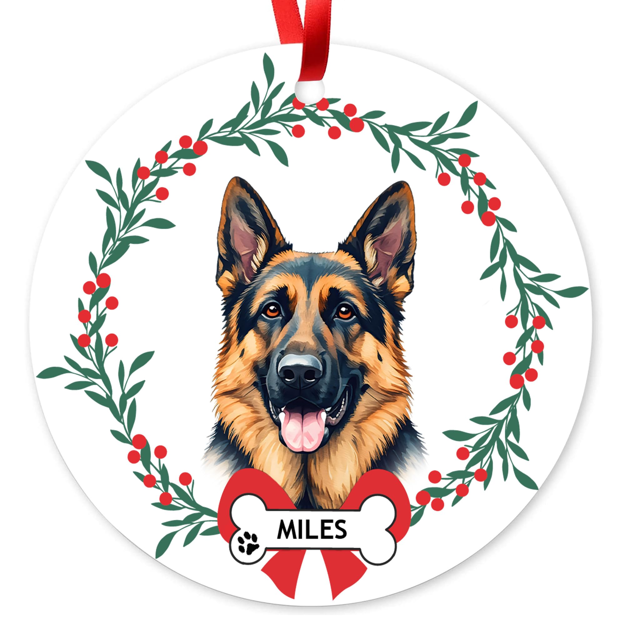Amazon.com: Personalized German Shepherd Ornament, Custom Pet Name ...