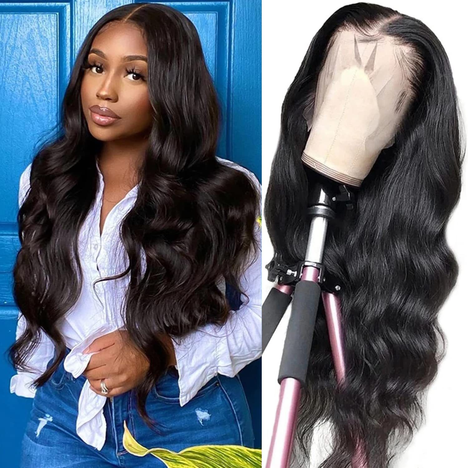 Utrue Human Hair Wigs Lace Front Wig Human Hair 16 inch Body Wave Wigs ...
