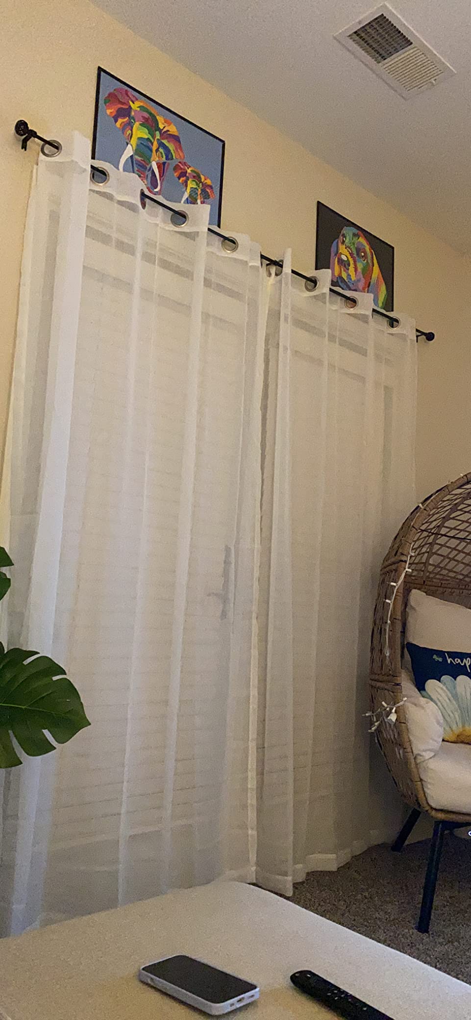 $4/mo - Finance Grey Linen Sheer Curtain Panel Pairs with Grommets ...