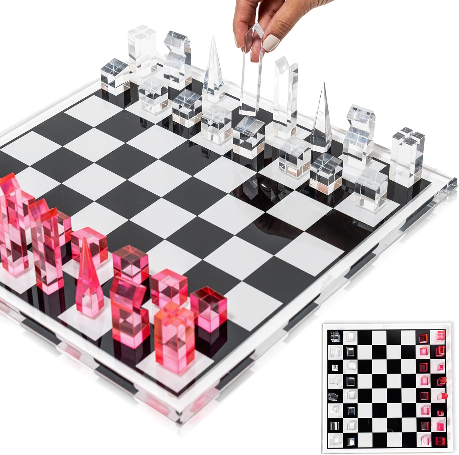 Amazon.com: VENGO SPACE Acrylic Chess Set for Decor and Playing ...