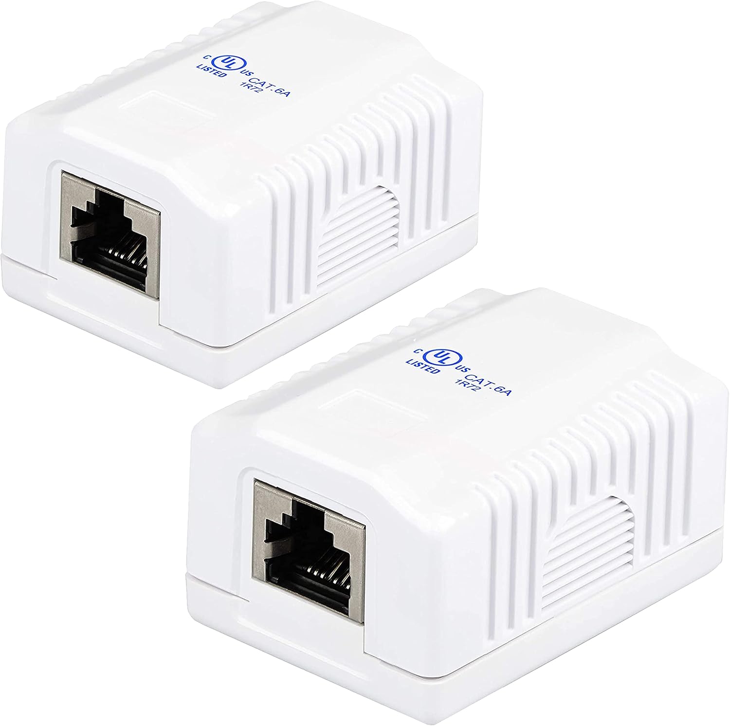 VESVITO 2 x Network Socket CAT 6A, 1x RJ45 Socket, Surface-Mounted ...