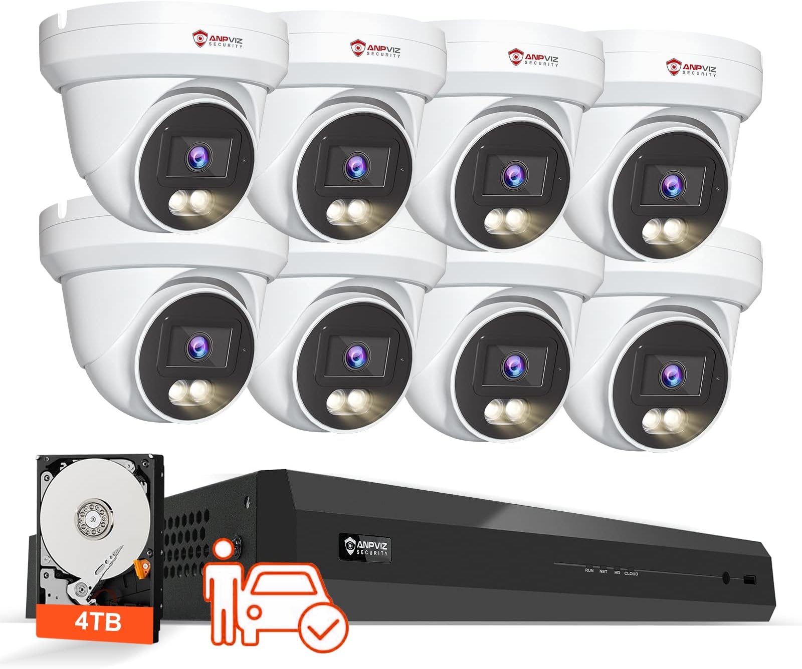 Amazon.com : Anpviz 4K 16CH PoE Security Camera System, 8pcs Wired 8MP ...
