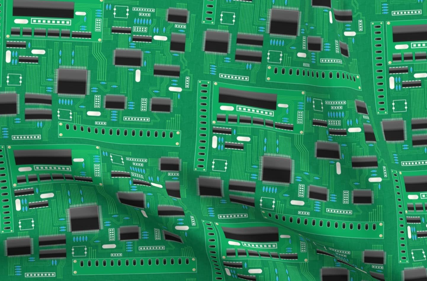 Amazon.com: Spoonflower Fabric - Circuit Board, Motherboard, Computer ...