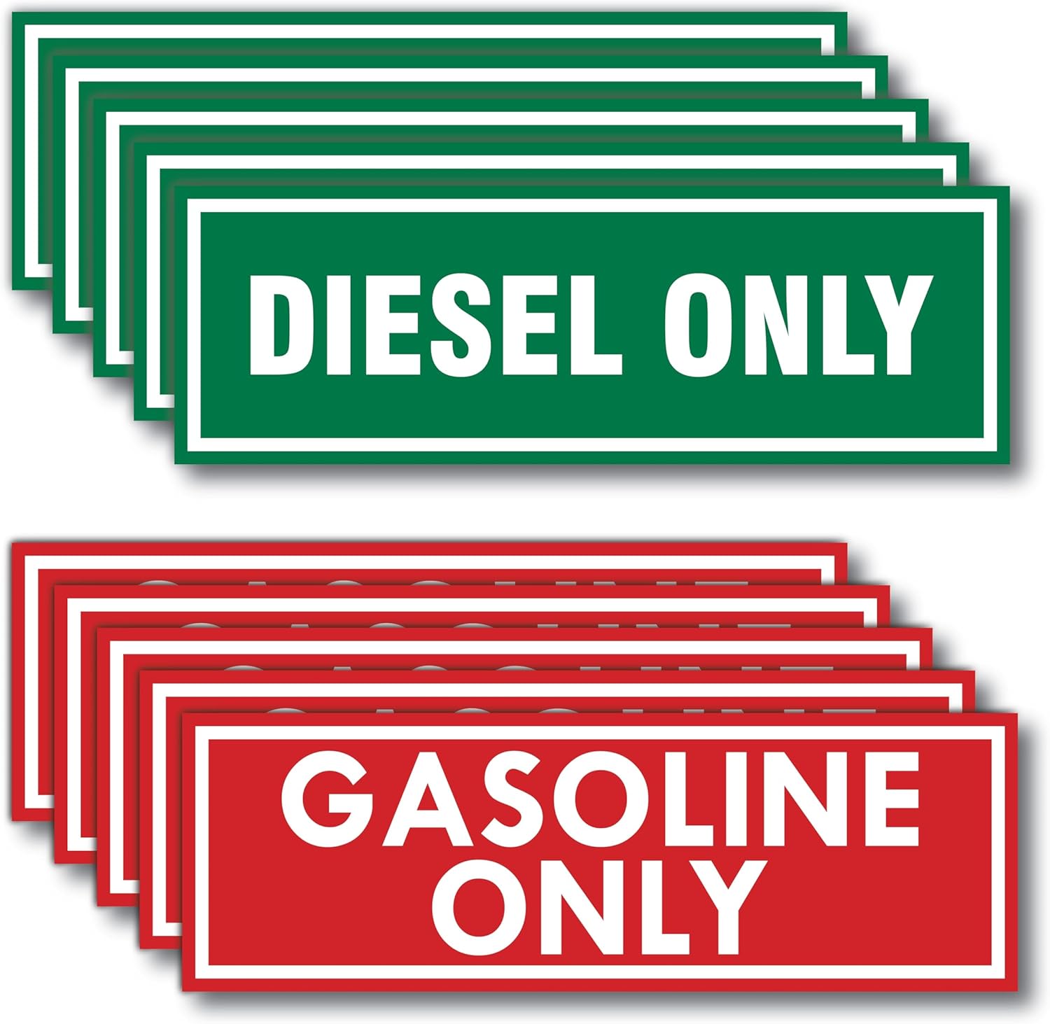 10 x Diesel Only & Gasoline Only Stickers for Fuel Tank | 6" x 2 ...