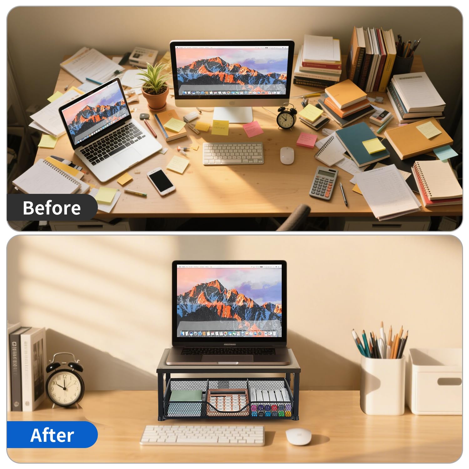 Snapklik.com : Gugsey Small Laptop Stand For Desk, Monitor Stand Riser ...