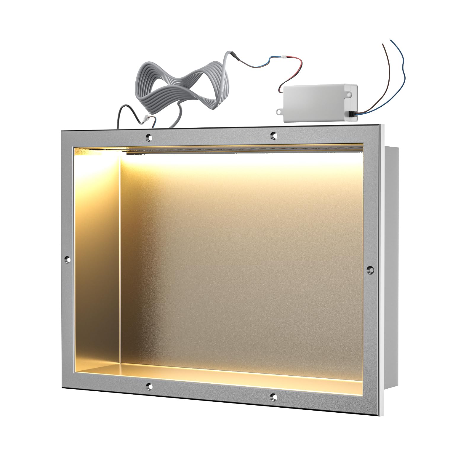 Amazon.com: Bernkot Tile Ready Shower Niche with LED Light, Aluminium ...