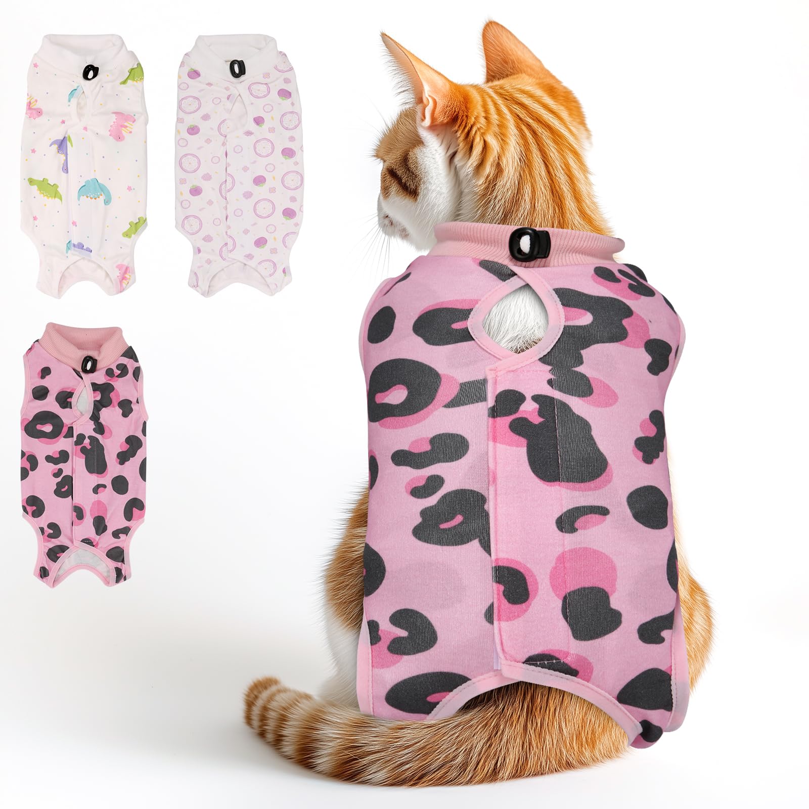 Amazon.com : 3 PCS Cat Recovery Suit for Spay Abdominal Wounds Female ...