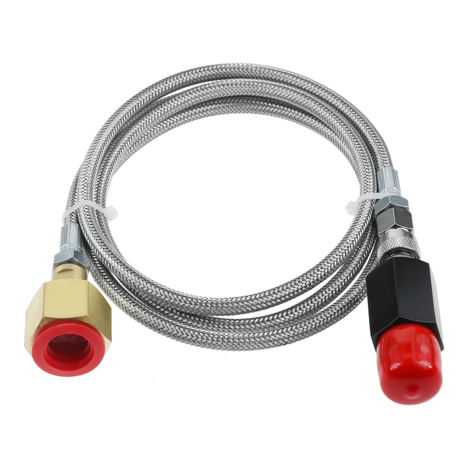 Amazon.com: TEENGSE CO2 Cylinder Direct Adapter Hose, 60in Stainless ...