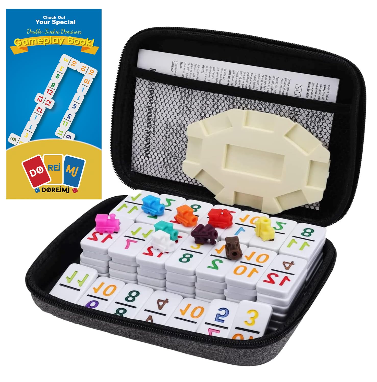 Amazon.com: Mexican Train Dominoes Set Numbers Double 12, Travel ...