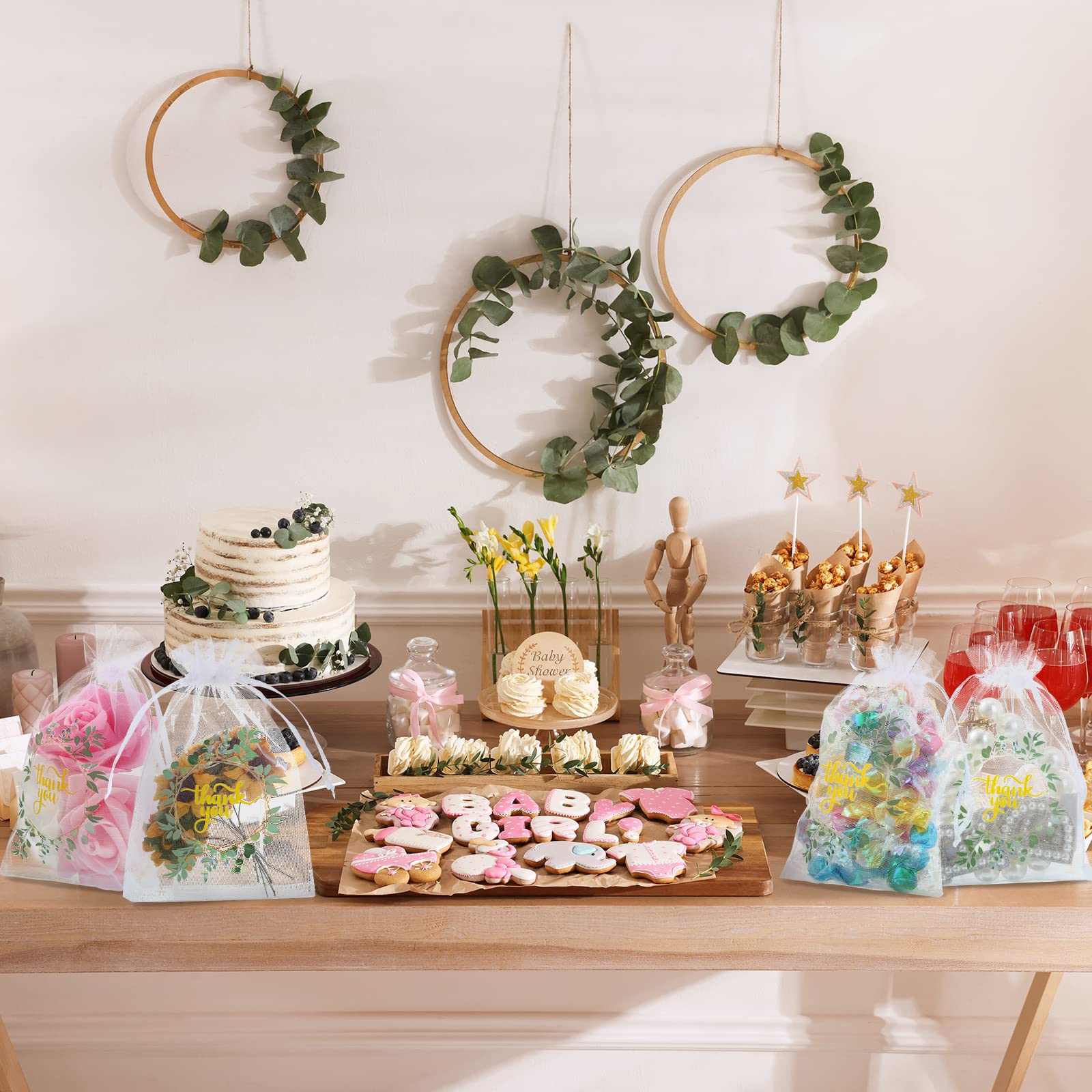 Snapklik.com : Hoolerry 200 Pcs Thank You Gift Bags Wedding Sheer ...