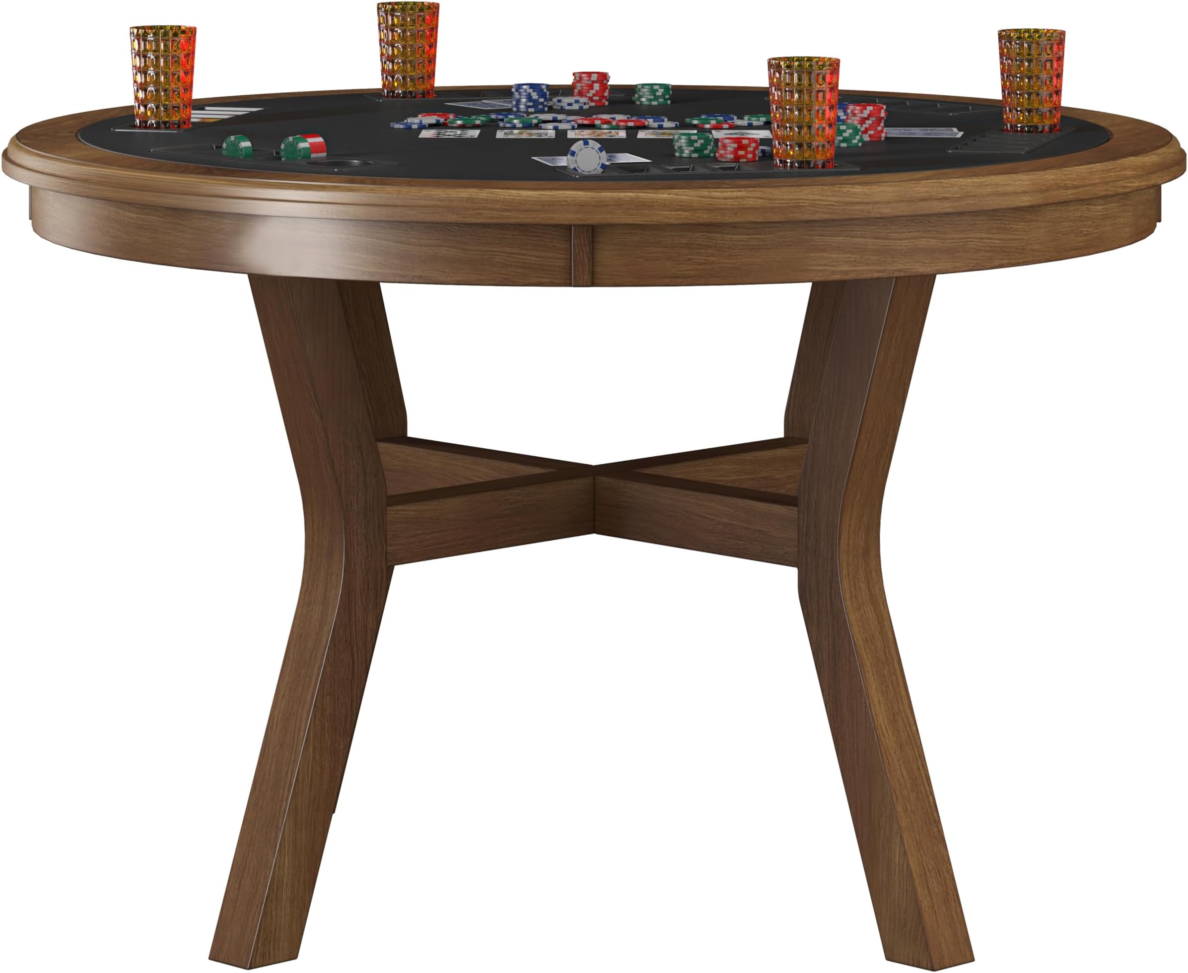 Amazon.com: Steve Silver Rudy Reversible Game Table in Medium Walnut ...