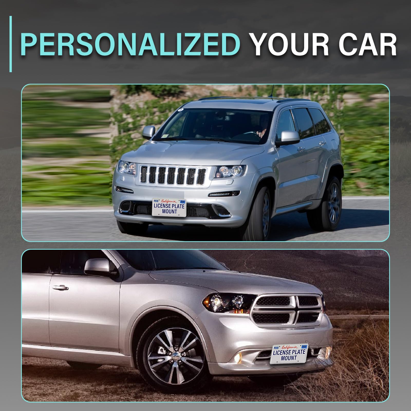 Snapklik.com : No Drill Front Bumper License Plate Mount Compatible