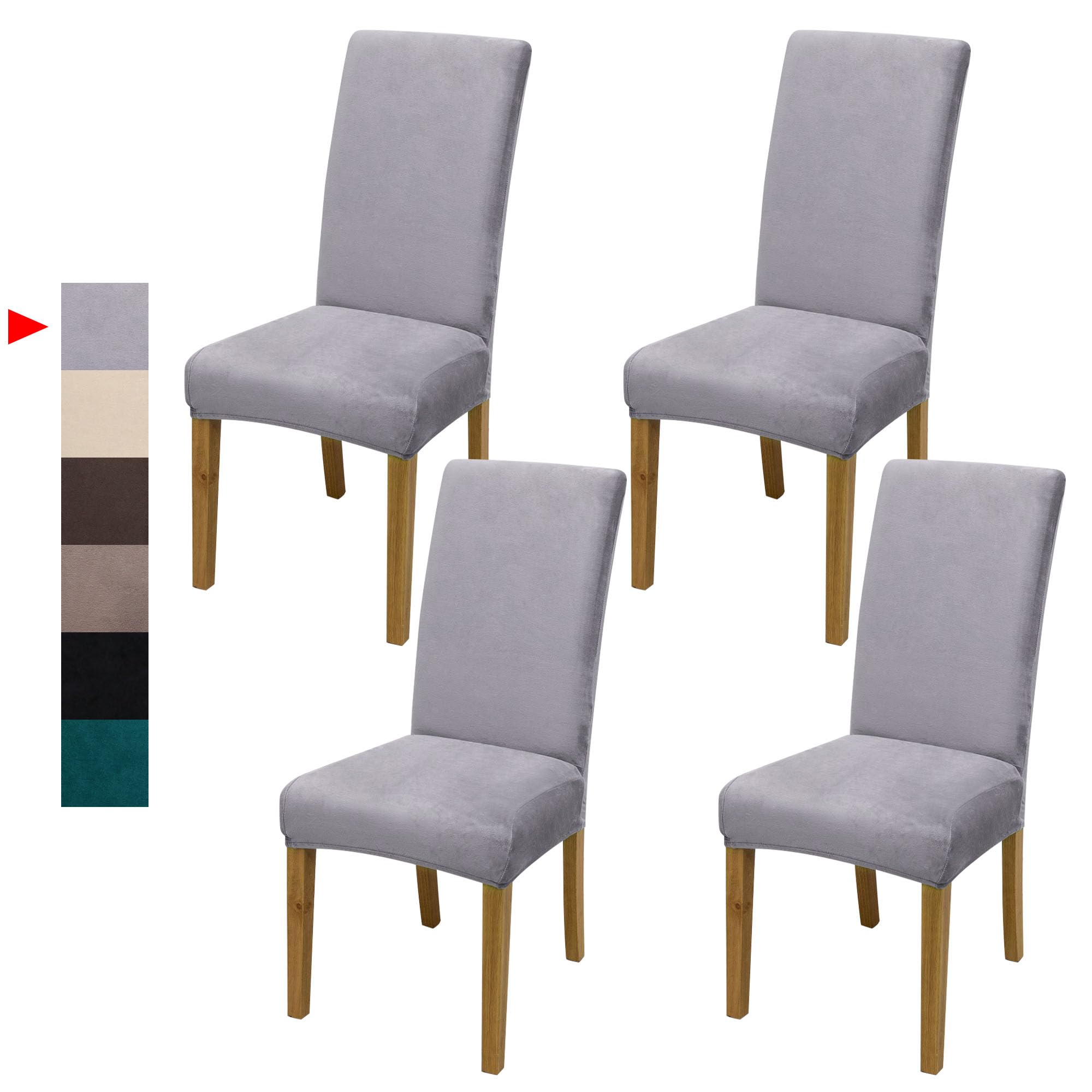 Amazon.com: Velvet Dining Chair Covers,Dining Room Chair Covers Set of ...