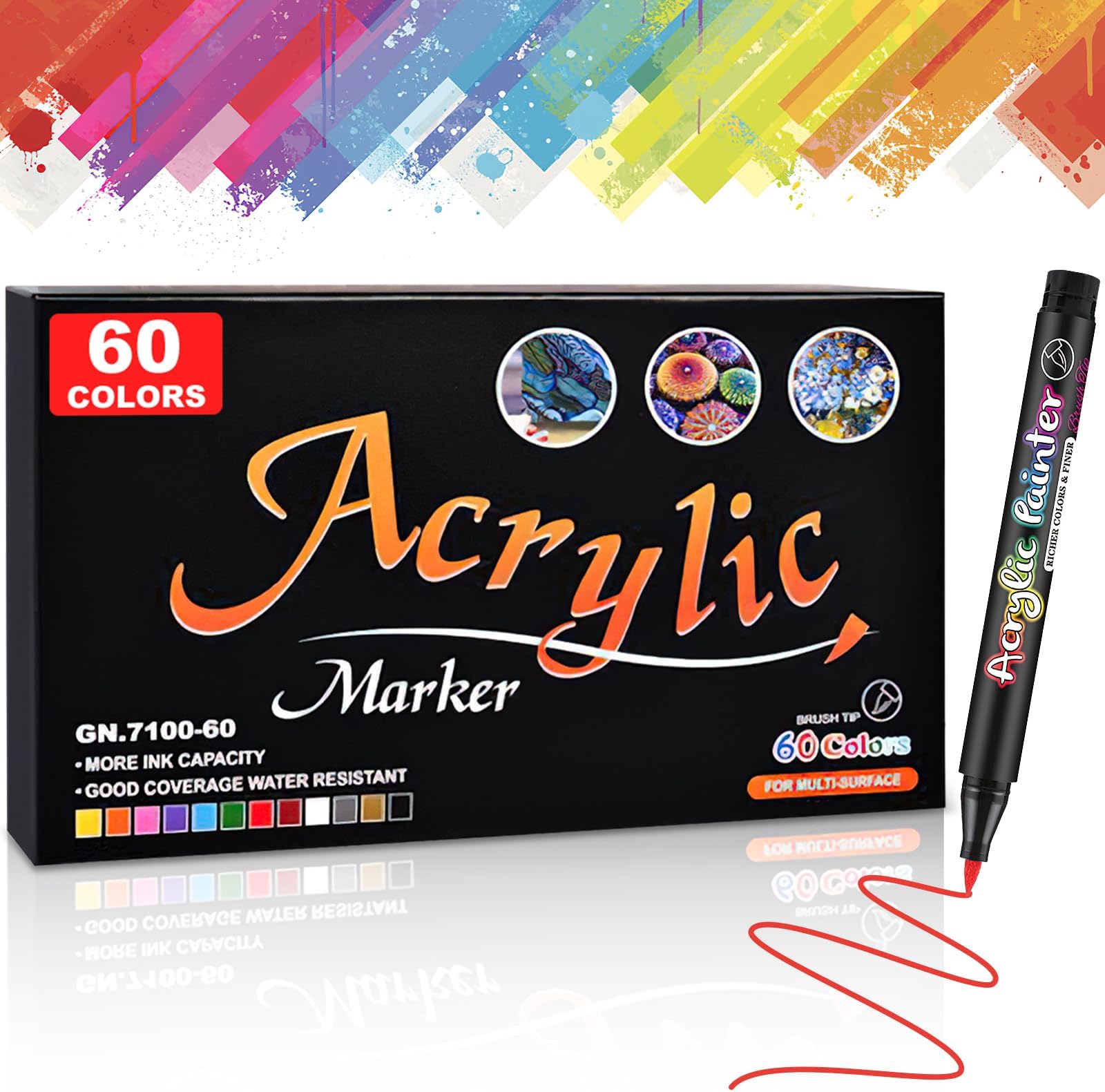 36 Colores Plumones Acrilicos Doble Punta, LINEVEO Plumones de Pintura ...