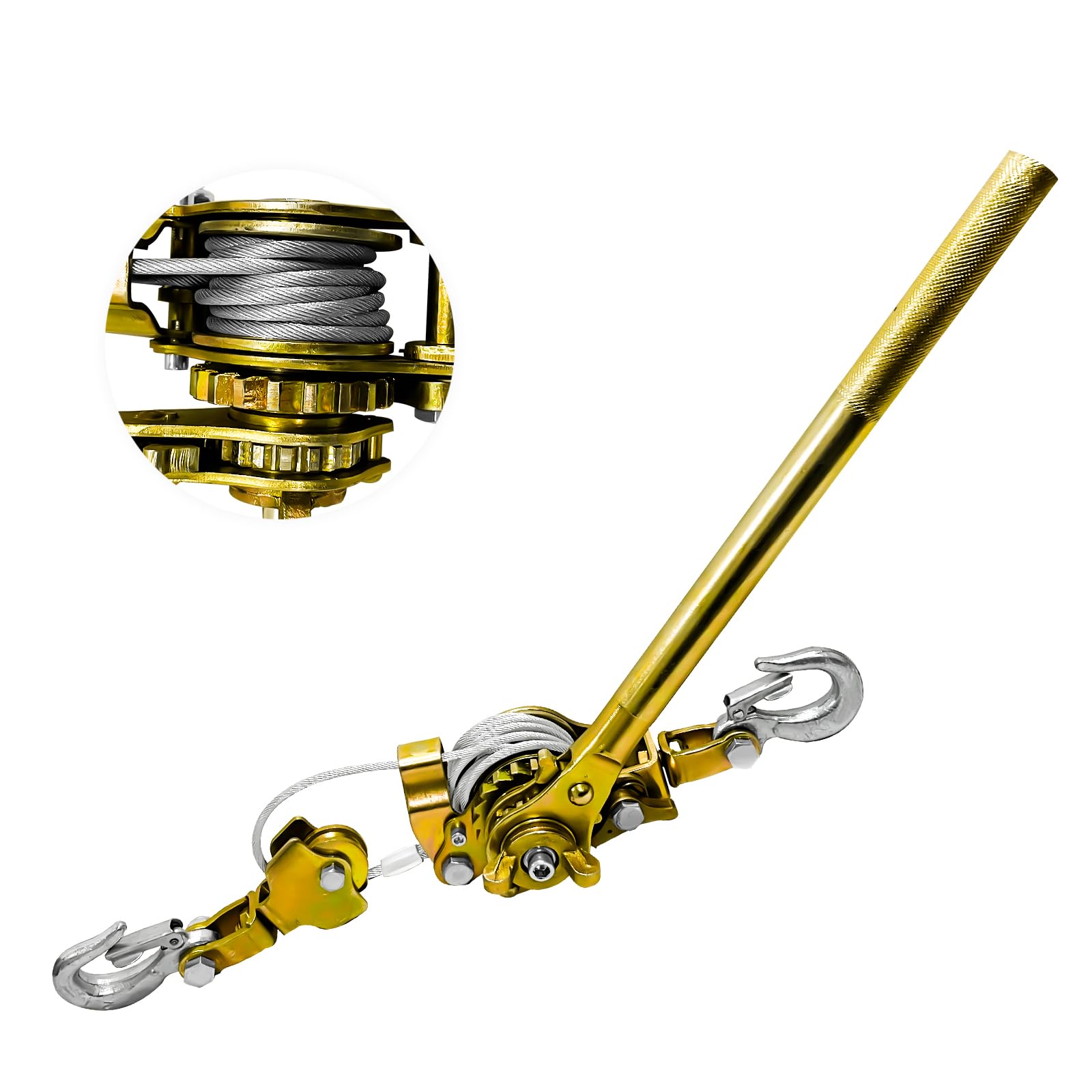 SENKEYFE Come Along Winch Puller, Cable Hoist Winch Puller with 2 Hooks ...