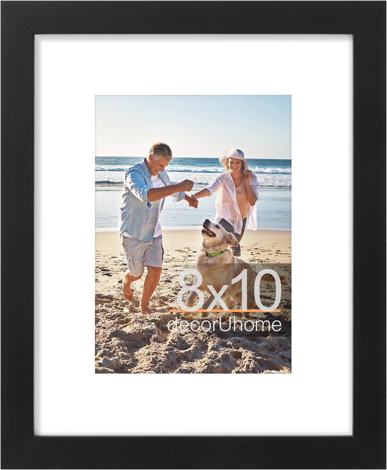 Amazon.com - Frame Amo 8x10 Black Modern Picture Frame, 1 inch Border ...