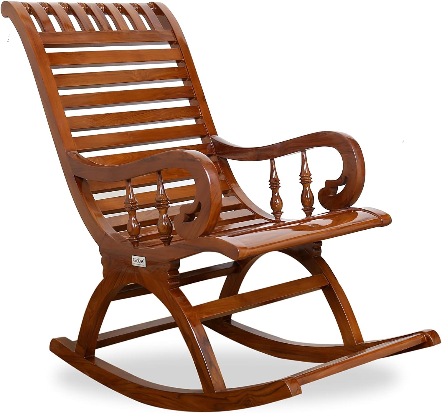 Globel Interiors India Sheesham Wood Ergonomic Rocking Chair with Arm ...