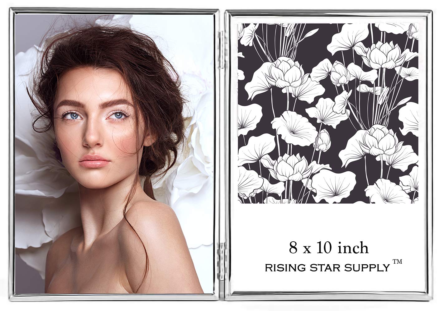 Buy Rising Star Silver Double Picture Frames 8x10 Hinged Photo Frame