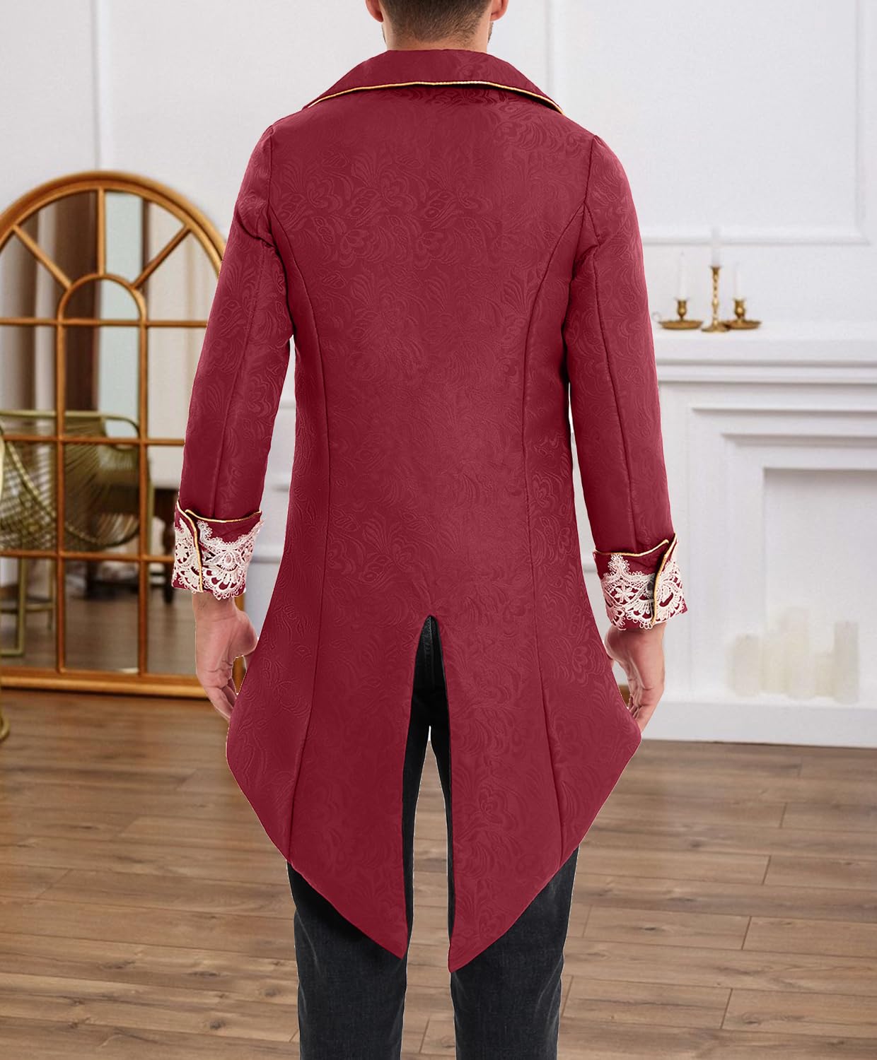 Snapklik.com : WISHU Men Steampunk Medieval Tailcoat Jacket, Embroidery Vintage Gothic Halloween ...