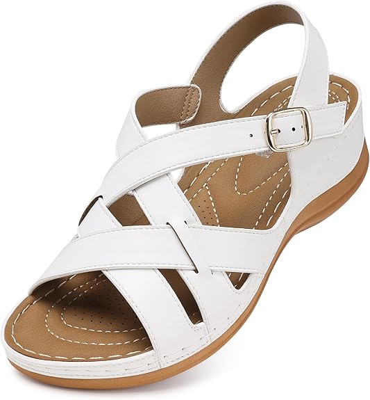Amazon.com | TEMOFON Flat Women Sandals Wide: Flat Summer Sandal ...