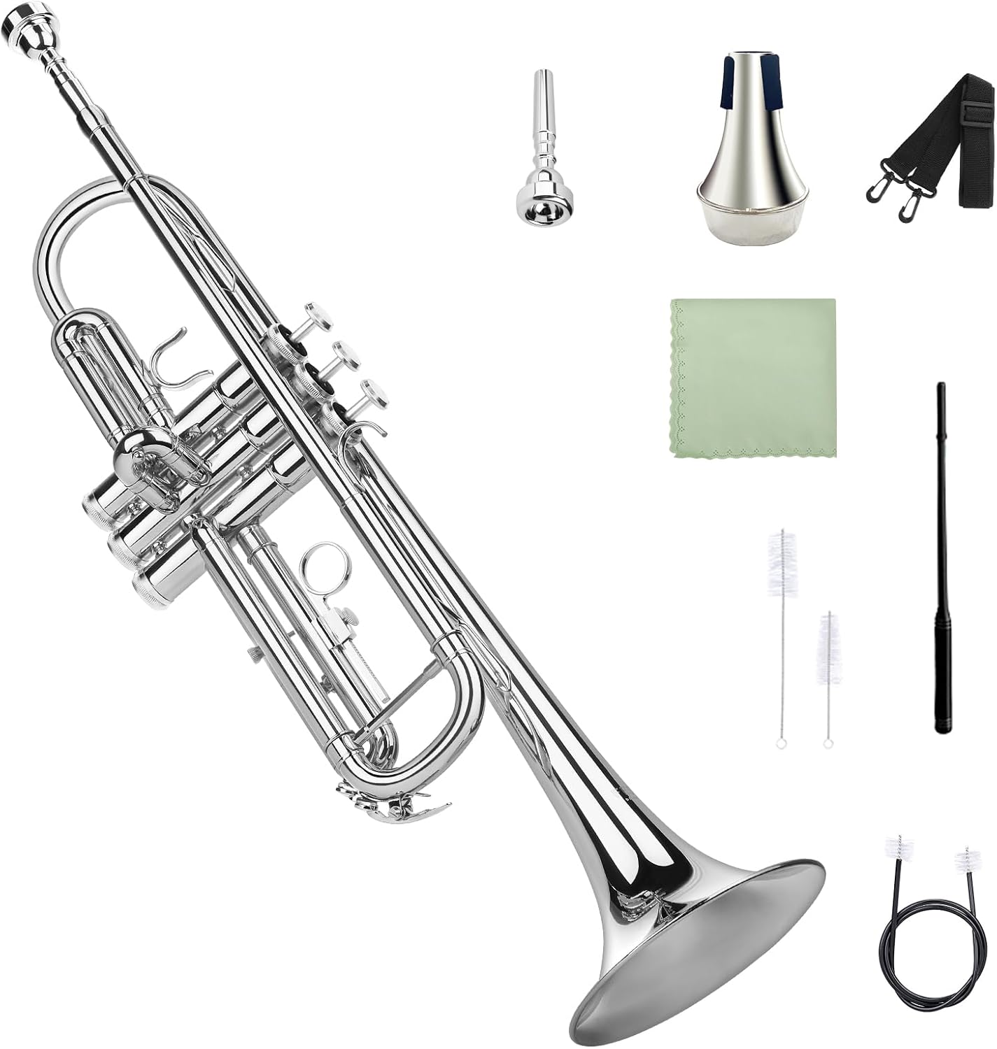 Amazon.com: Fesley Bb Standard Trumpet Set: Brass Trumpets for Beginner ...