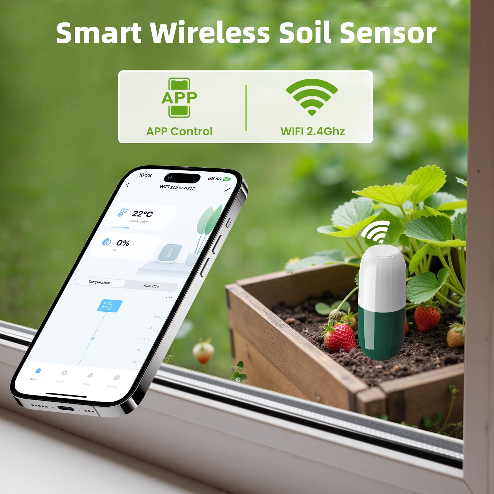 Snapklik.com : Moisture Meter Plants, Soil Meter, Wireless WiFi Soil ...
