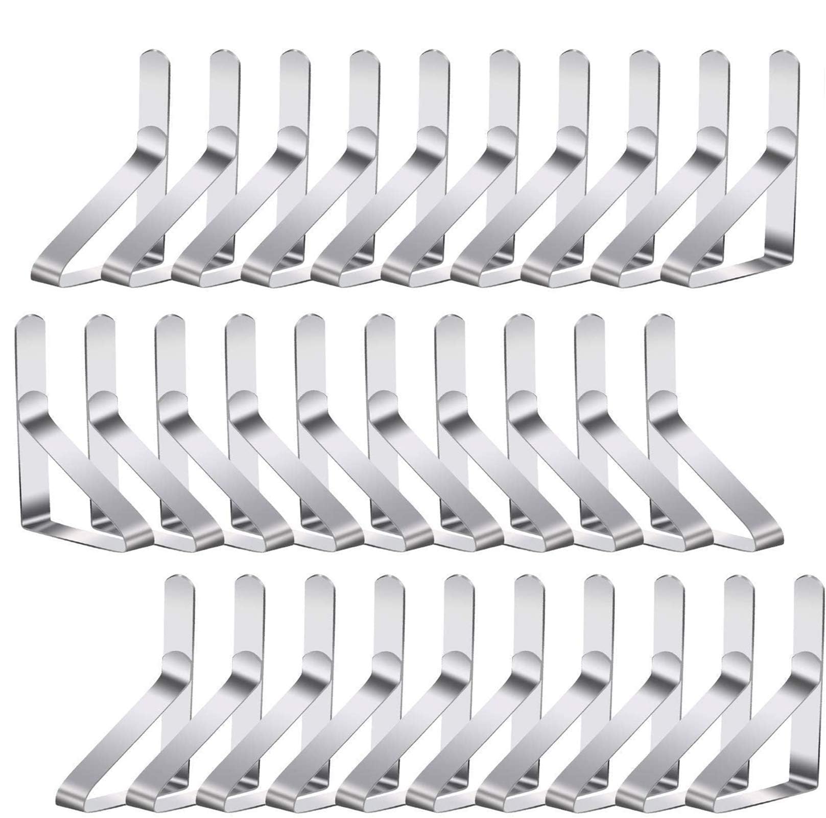 30 Packs Sliver Tablecloth Clips Stainless Steel Metal Triangular Table ...