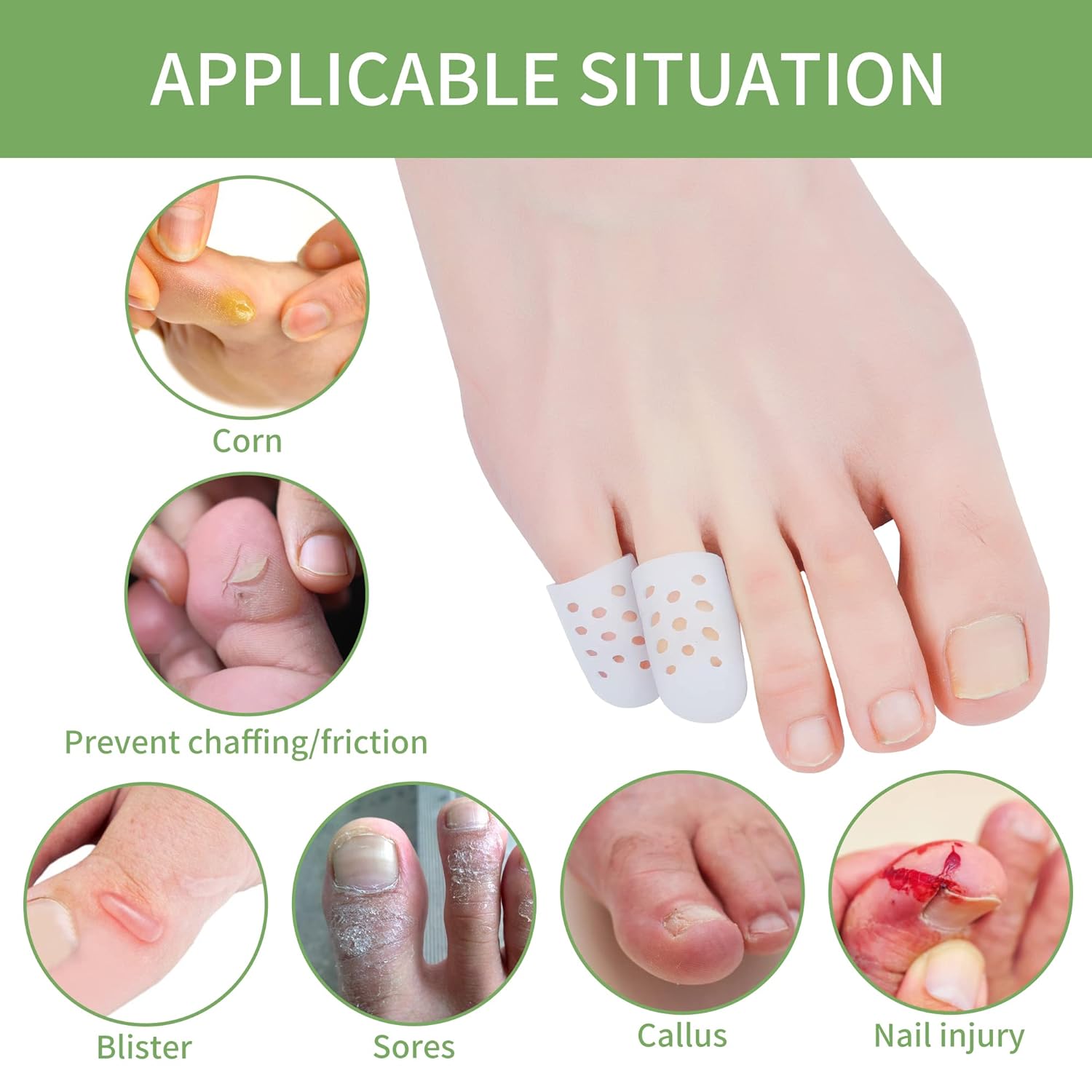 Pinky Toe Caps, Breathable Toe Protector Small Toe Cover Sleeves 10 Pcs ...