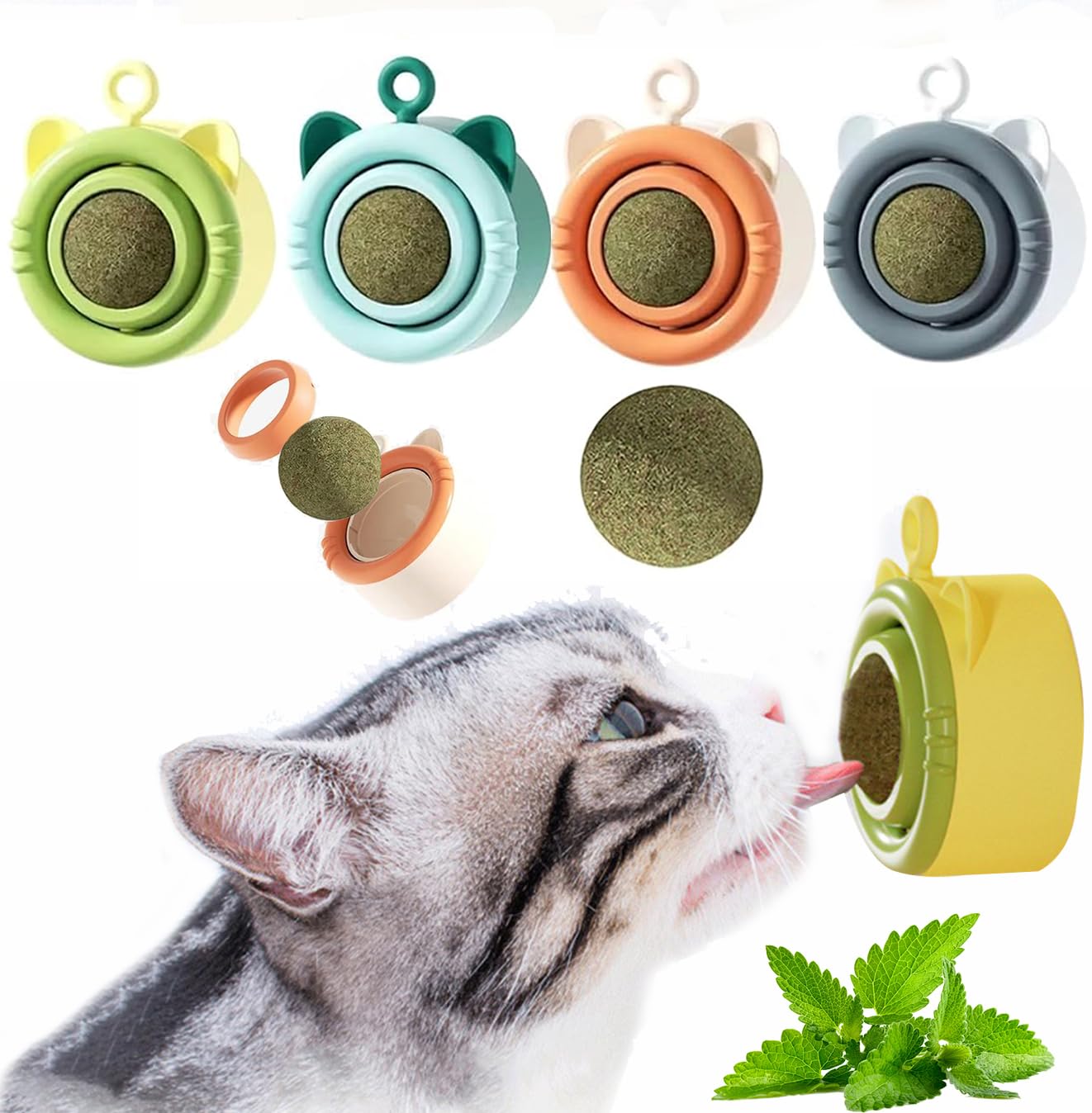 Petelligent 4-Pack Catnip Balls - All-Natural Rotating cat Toys That ...