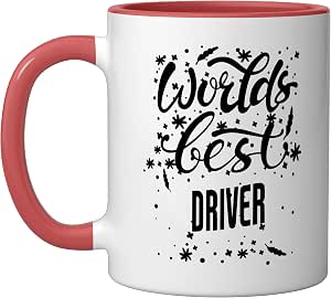 Amazon.com | Worlds Best Driver - Funny Driver Ceramic Mug, Red/White ...