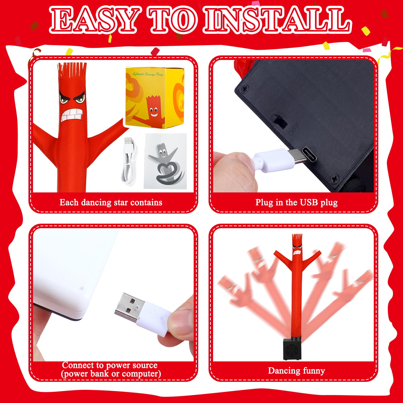 Snapklik.com : Poen Mini Wacky Waving Inflatable Tube Guy For Kids Gift