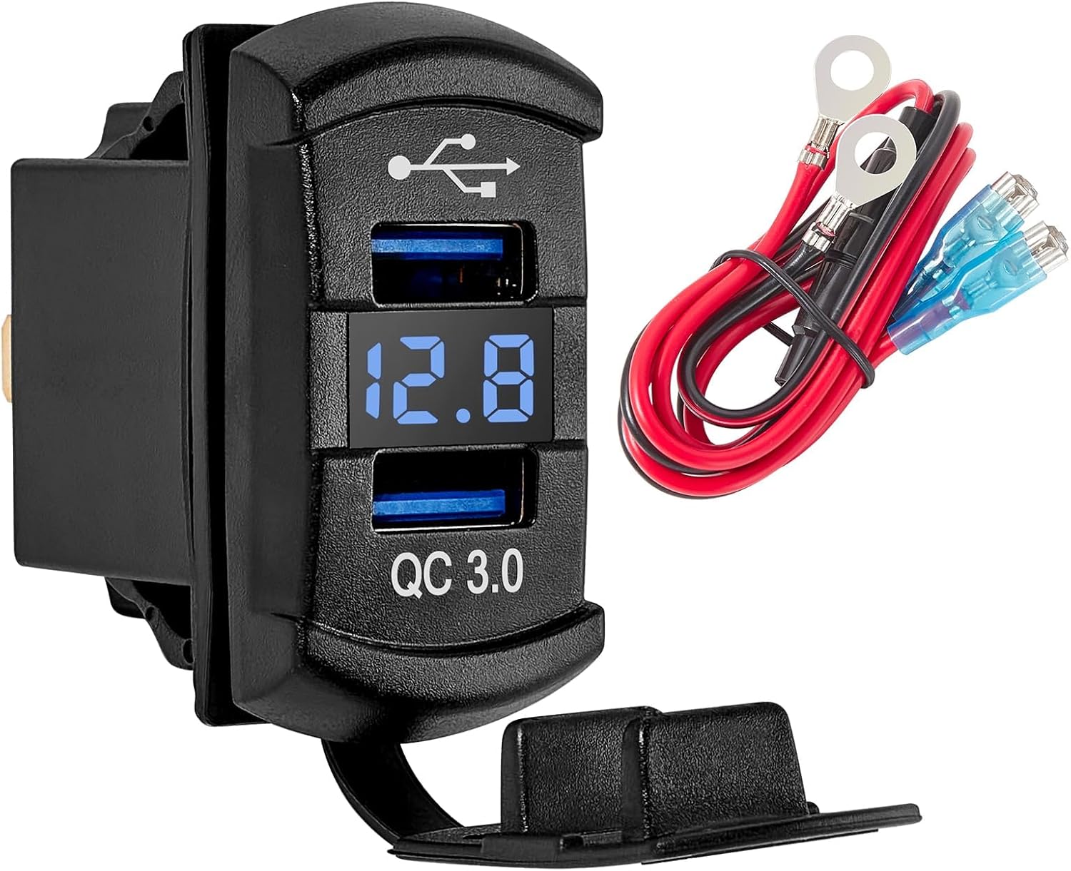 Amazon.com: Anina QC Dual USB3.0 Car Charger Port Rocker Switch Style ...