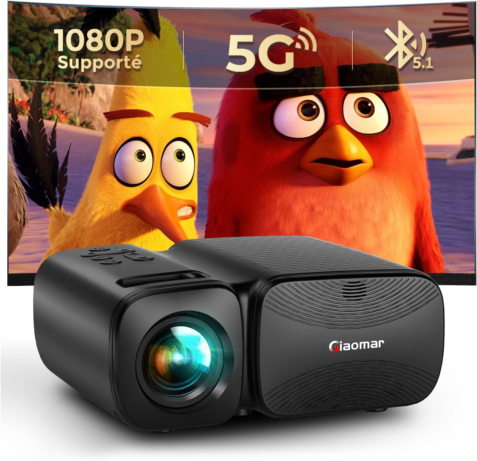 Mini Projecteur Bluetooth, AKATUO Vidéoprojecteur 1080P Full HD ...