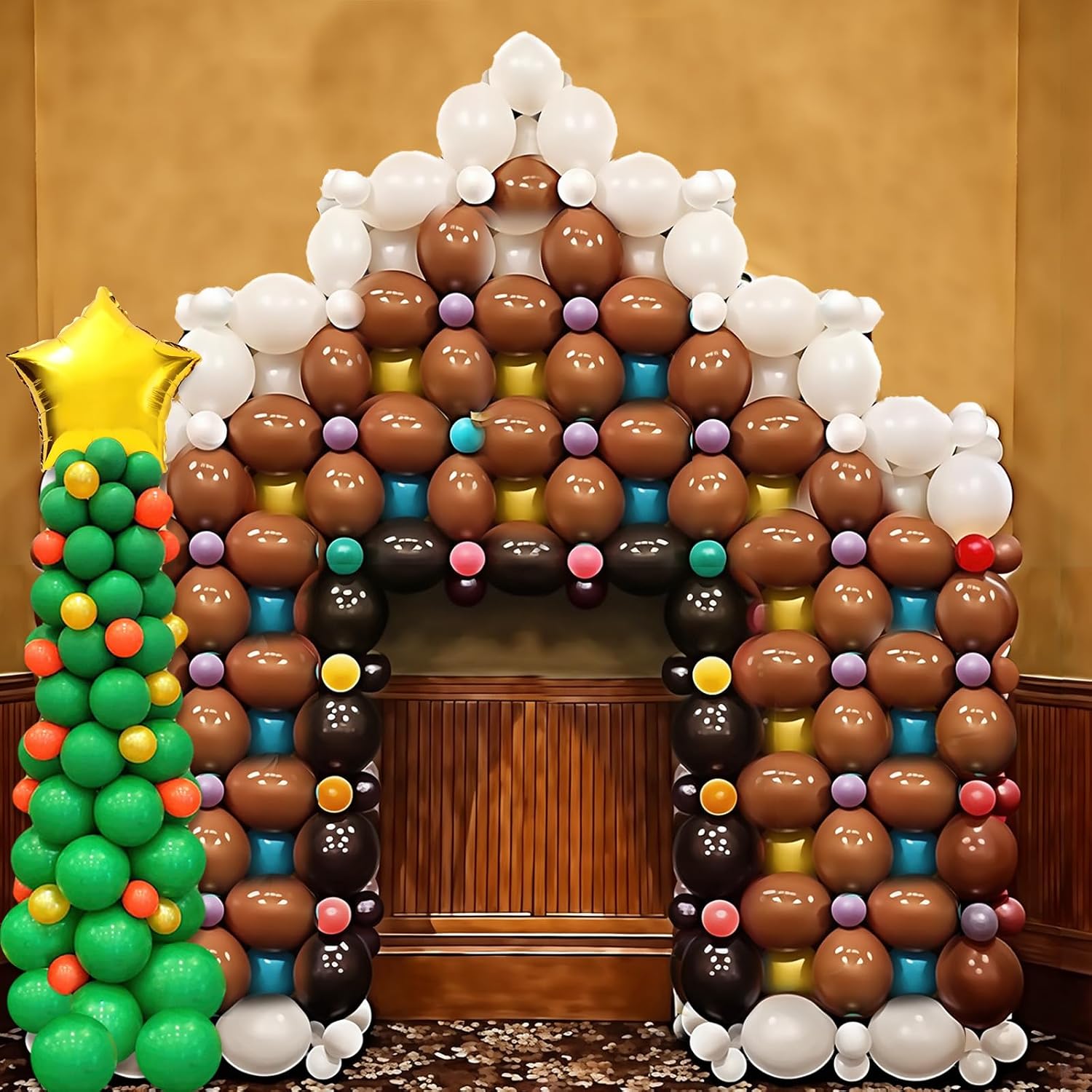 Amazon.com: MEHOFOND Christmas Balloon Garland Arch Kit Christmas Tree ...