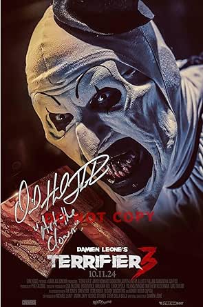 Terrifier 3 David Howard Thornton reprint signed 12x18 movie poster ...